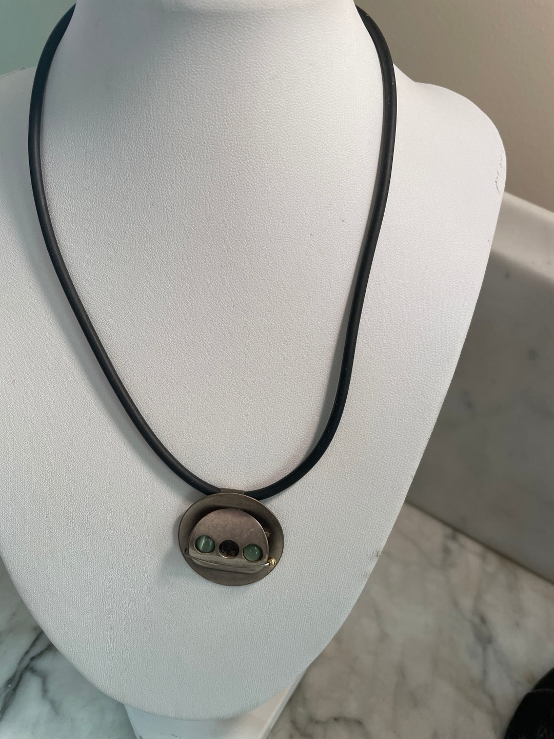 Designer "poly" Signed Silver Tone Necklace - Etsy