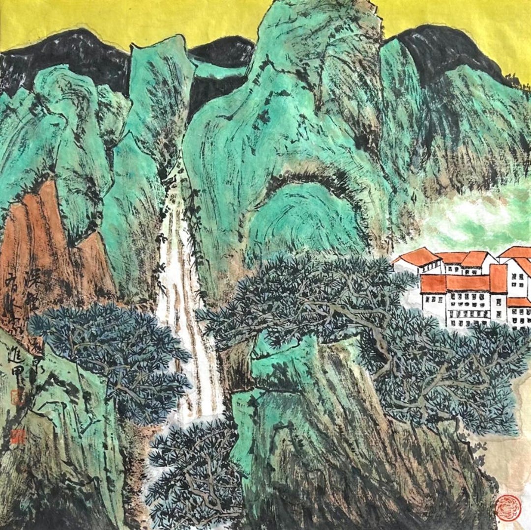 Original Chinese Ink and Wash Painting Hand Painting Chinese Landscape ...