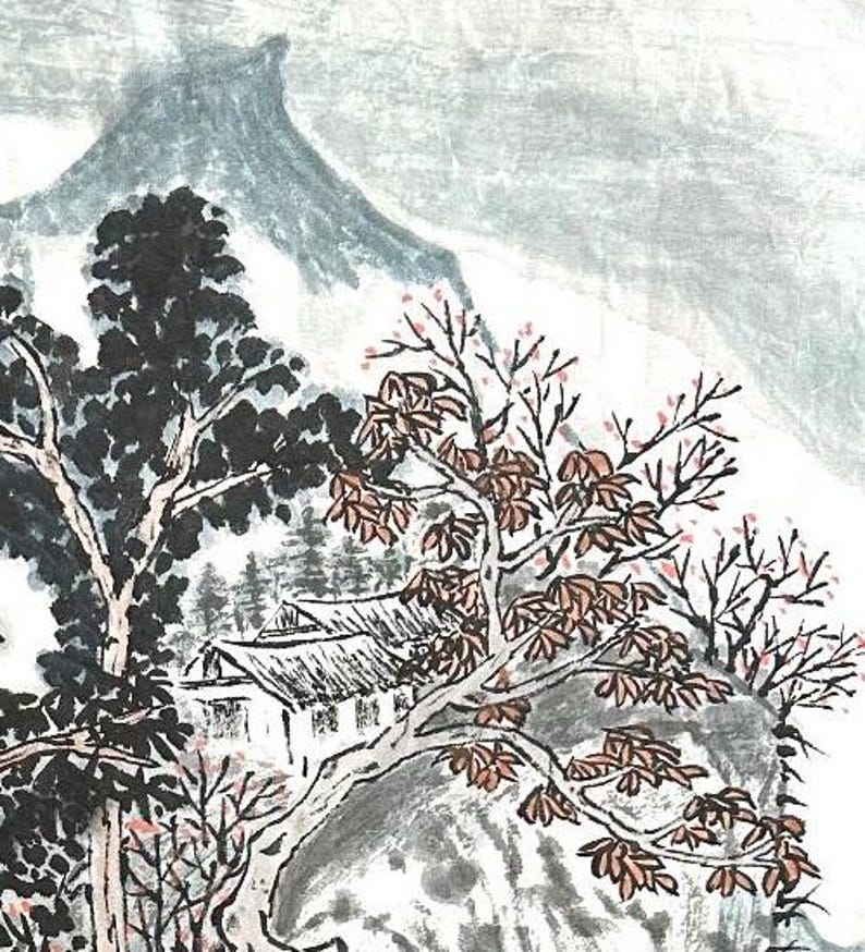 Winter Ridge After Snow. Original Chinese Traditional-style Landscape ...