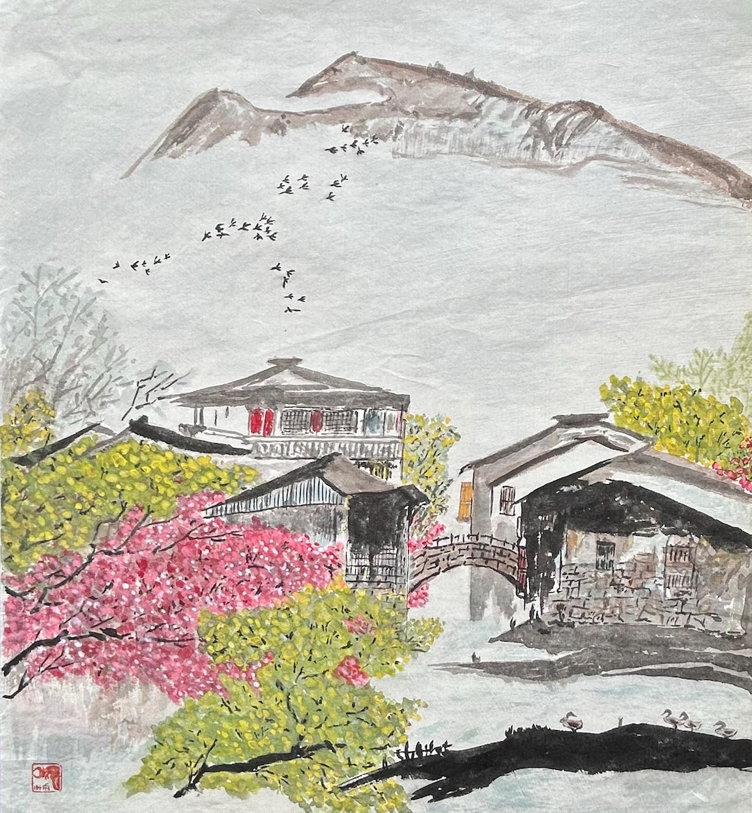 Spring in Jiangnan. Original Chinese Landscape Painting, Perfect for ...