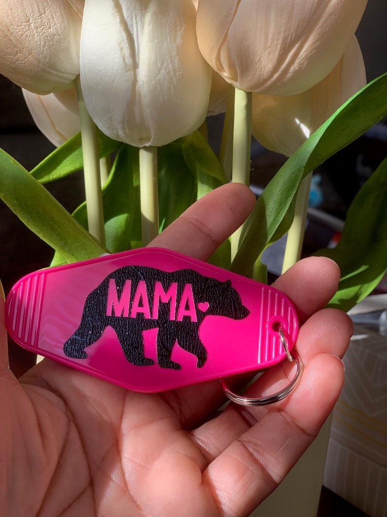 Mama Bear, Mama Retro Motel Keychains, Cute Keychain, Gifts for Her ...