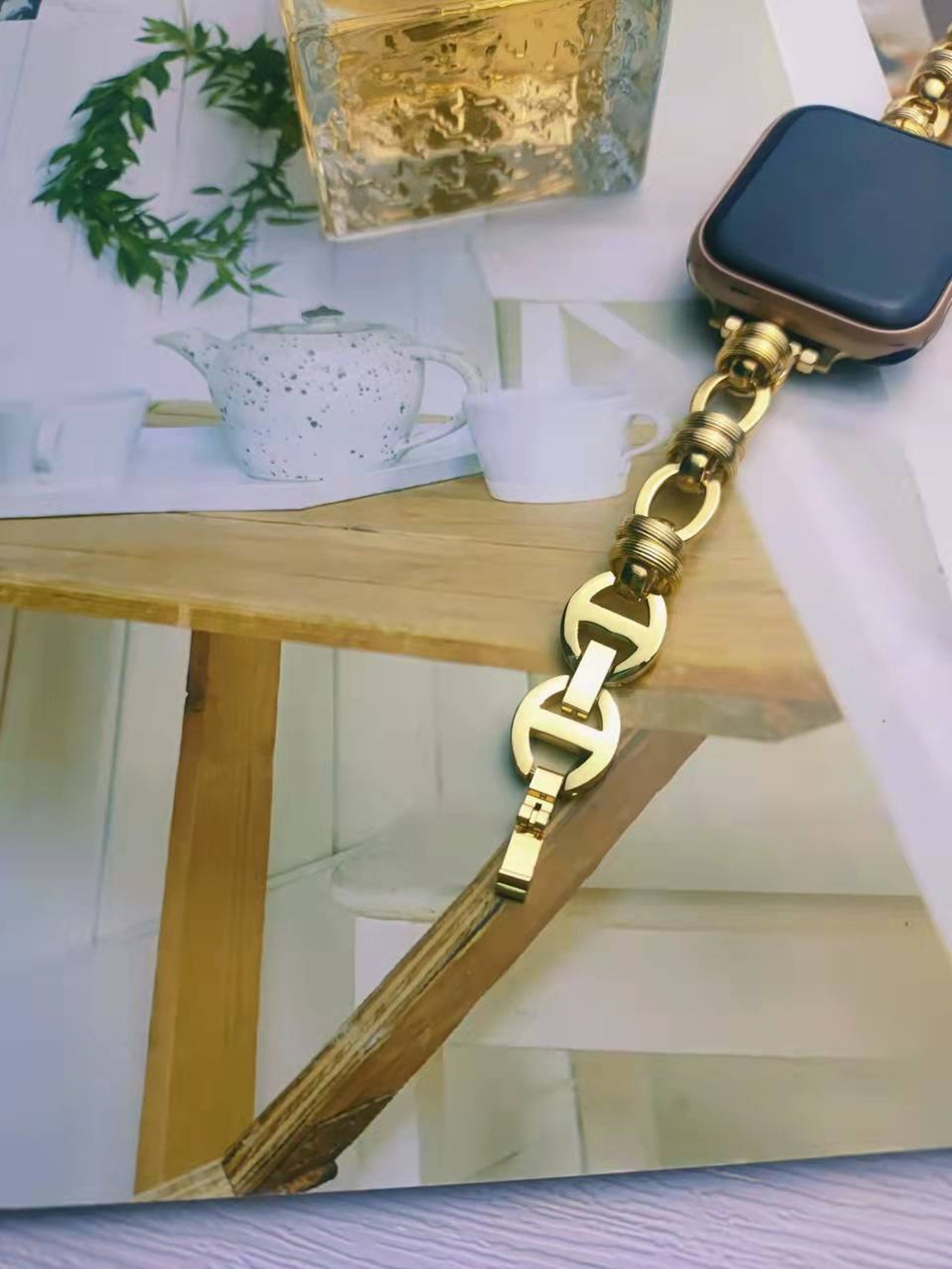 Gold Chain Apple Watch Band Iwatch Stainless Steel Strap - Etsy