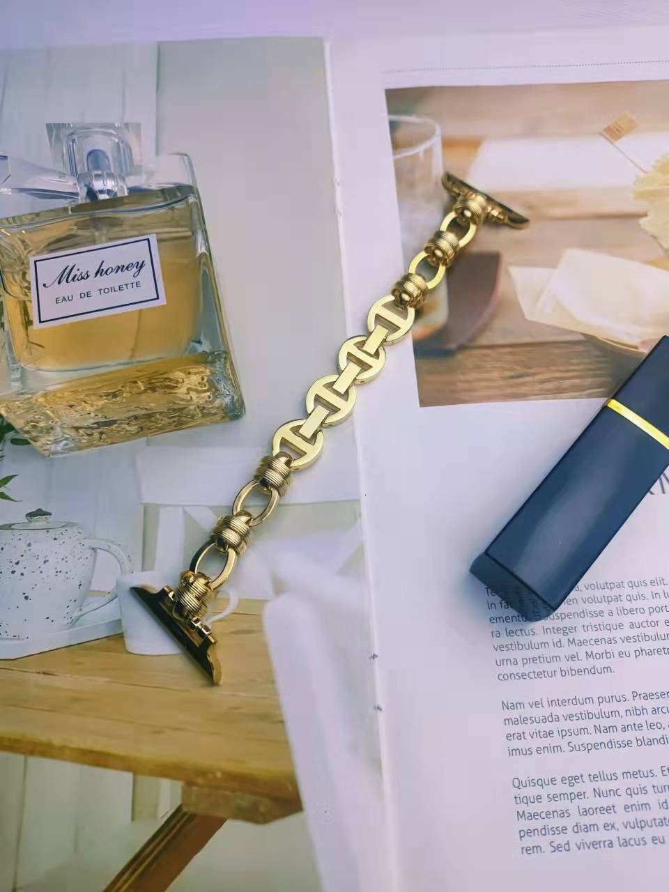 Gold Chain Apple Watch Band Iwatch Stainless Steel Strap - Etsy