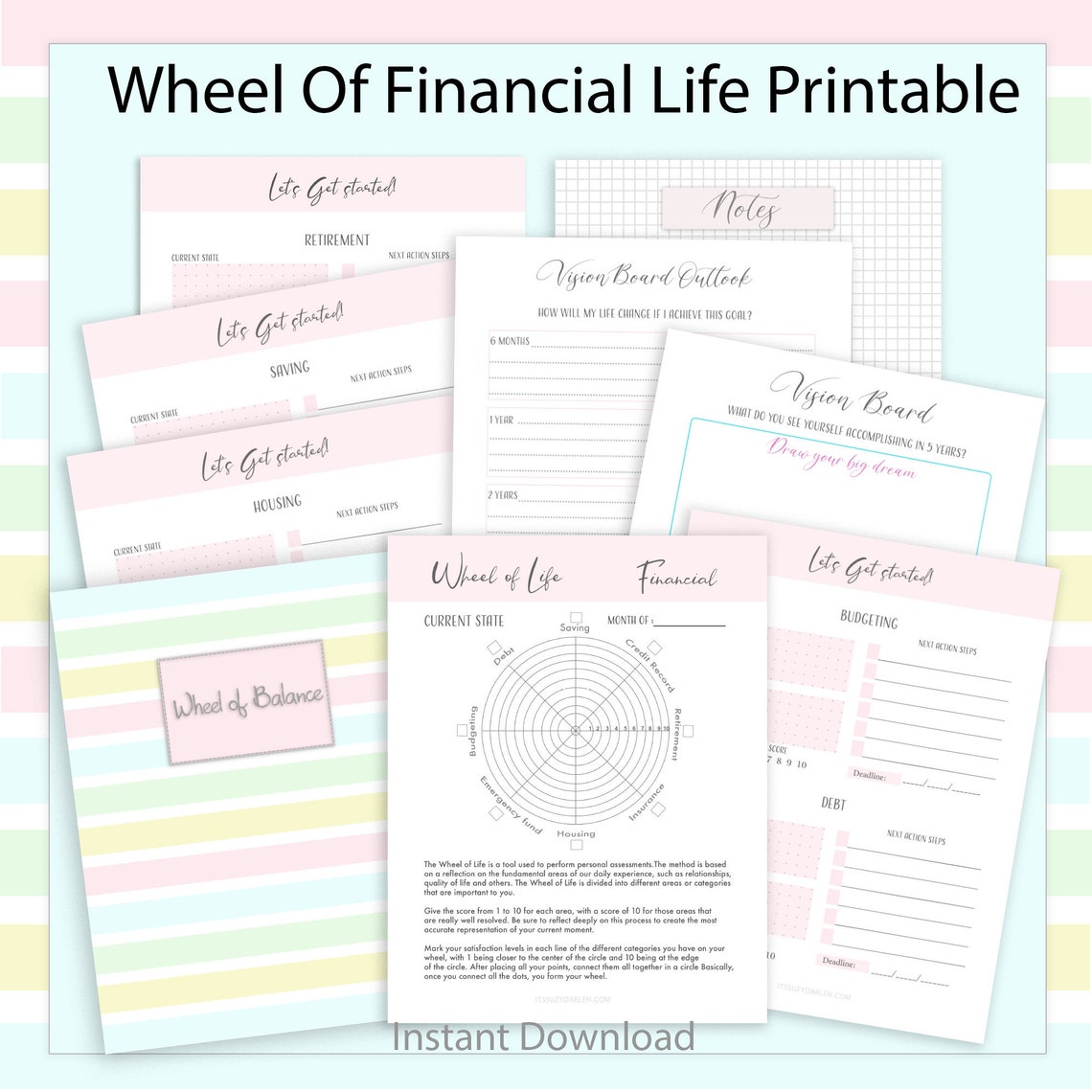 Wheel of Financial Life Wheel of Life Wheel of Balance Life - Etsy