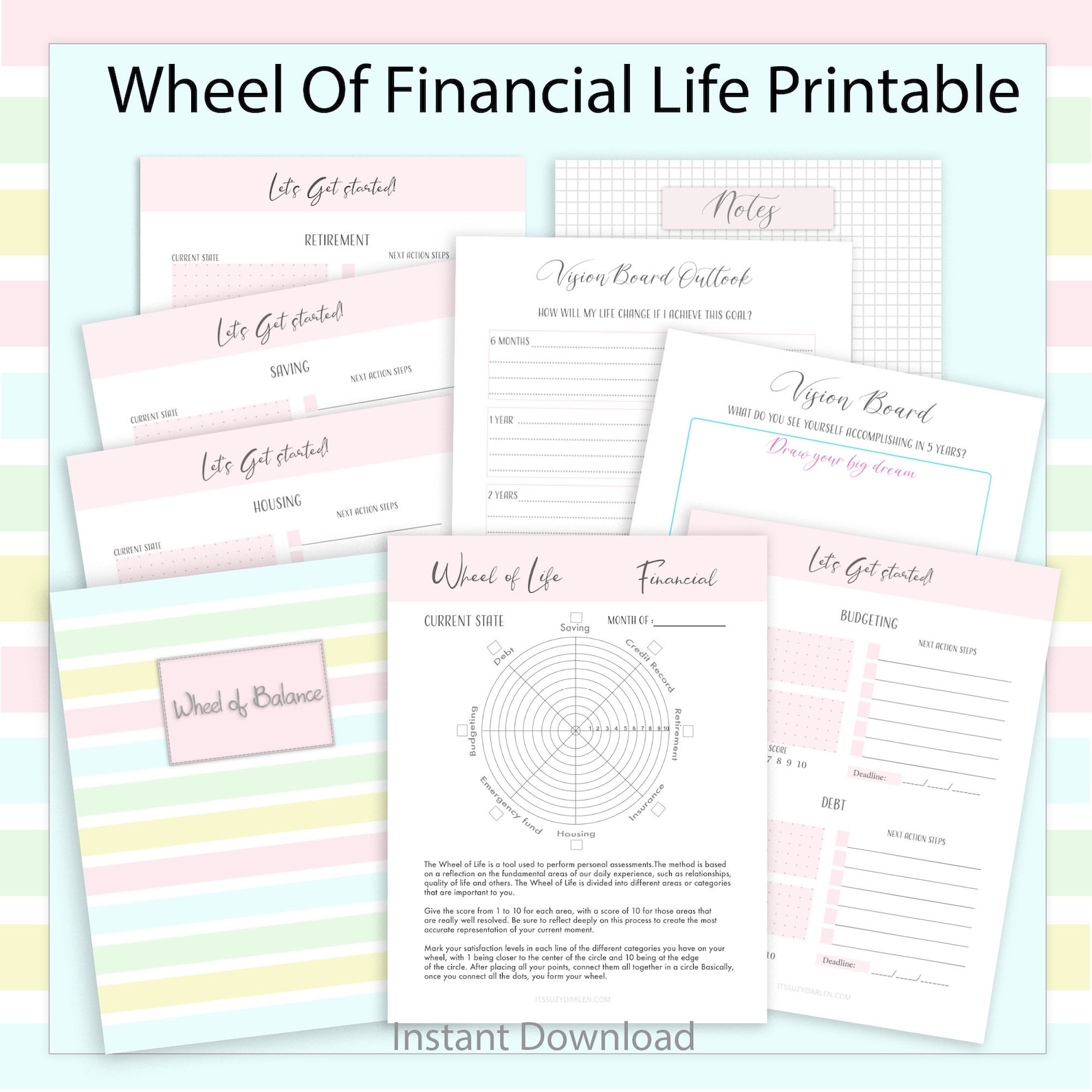 Wheel of Financial Life Wheel of Life Wheel of Balance Life - Etsy