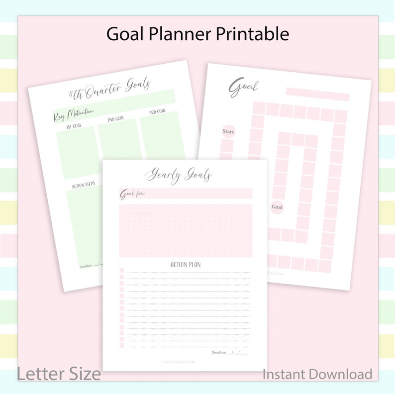 Goal Planner Printable Goal Setting Quarterly Goals Undated - Etsy