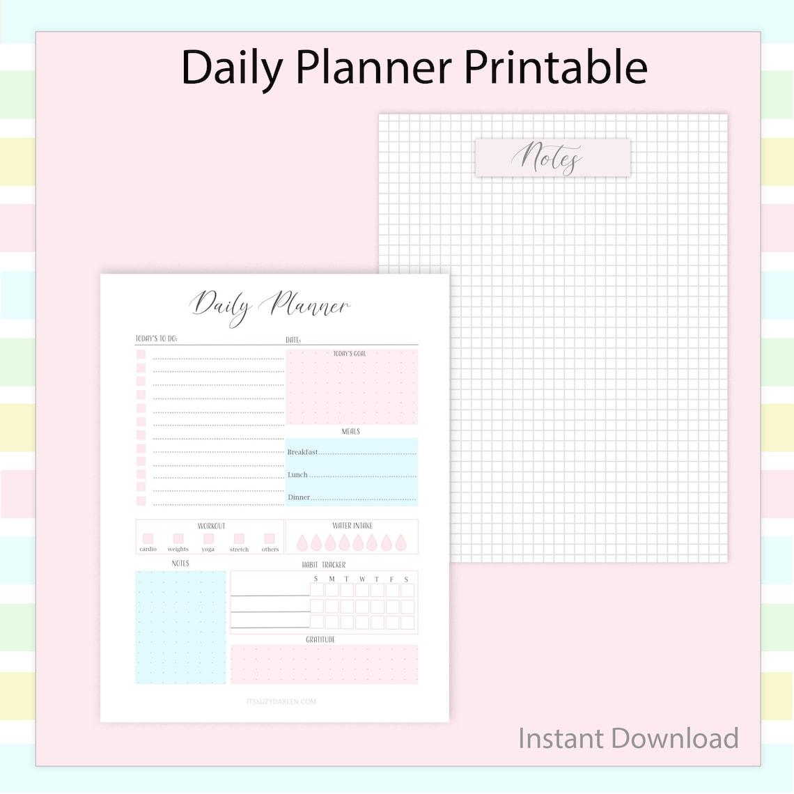 Undated Planner planner Printable Monthly Planner Weekly - Etsy