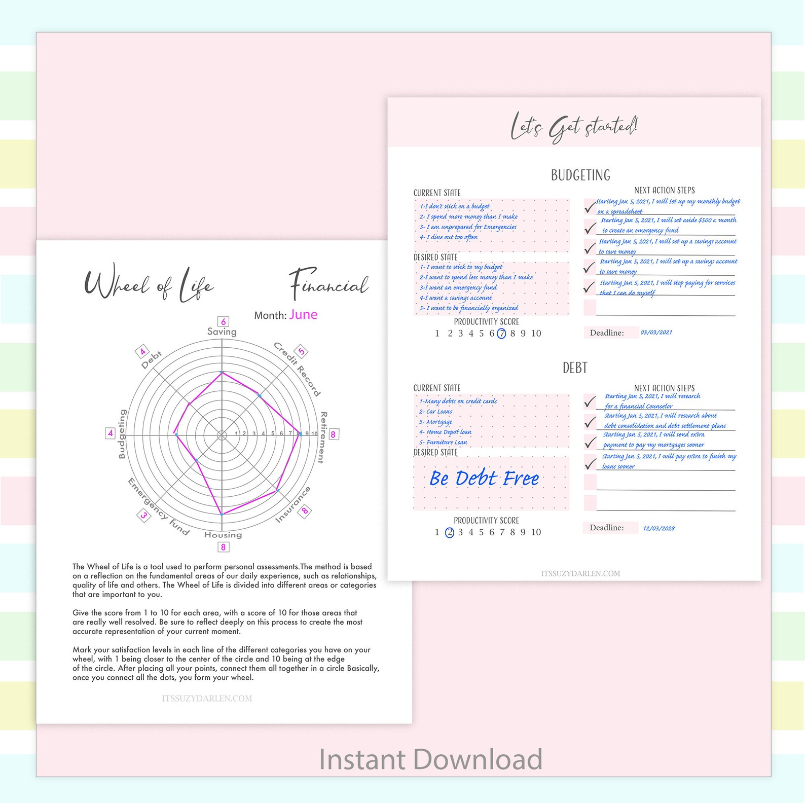 Wheel of Financial Life Wheel of Life Wheel of Balance Life - Etsy