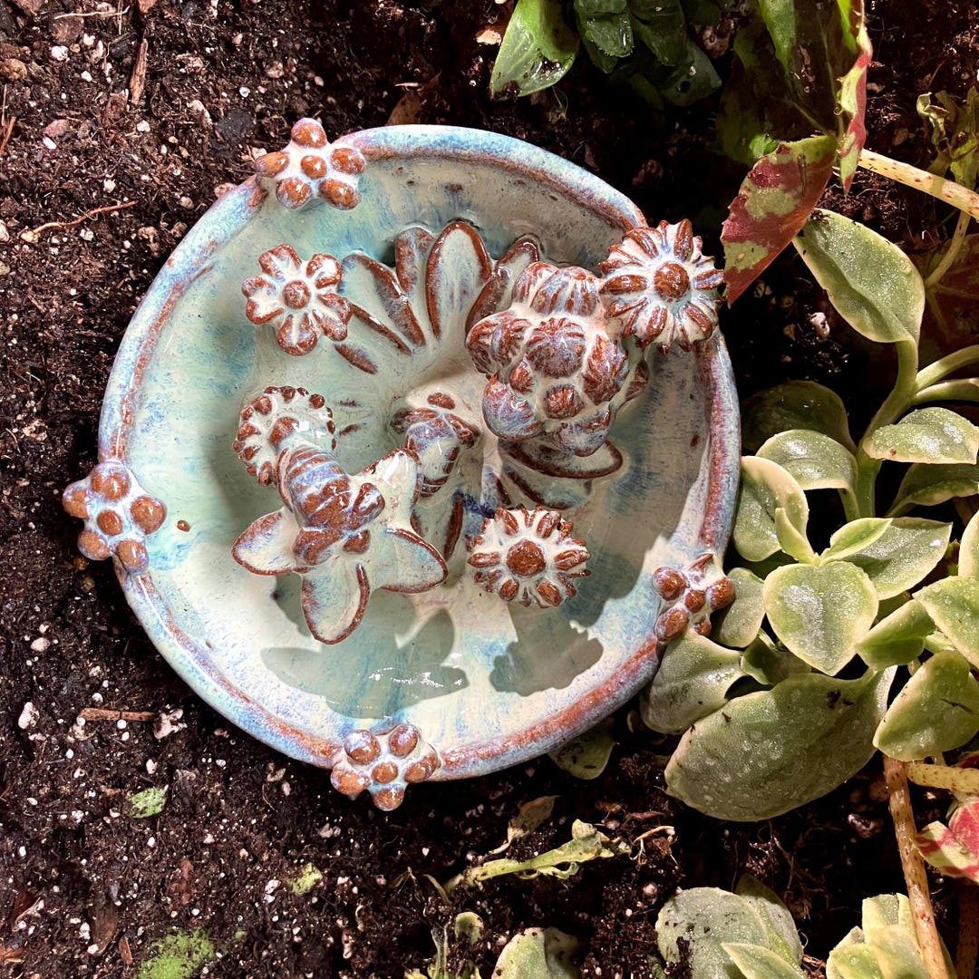 Pollinator Sipping Drinking Station, Bee Cup, Handmade Art, Rain ...