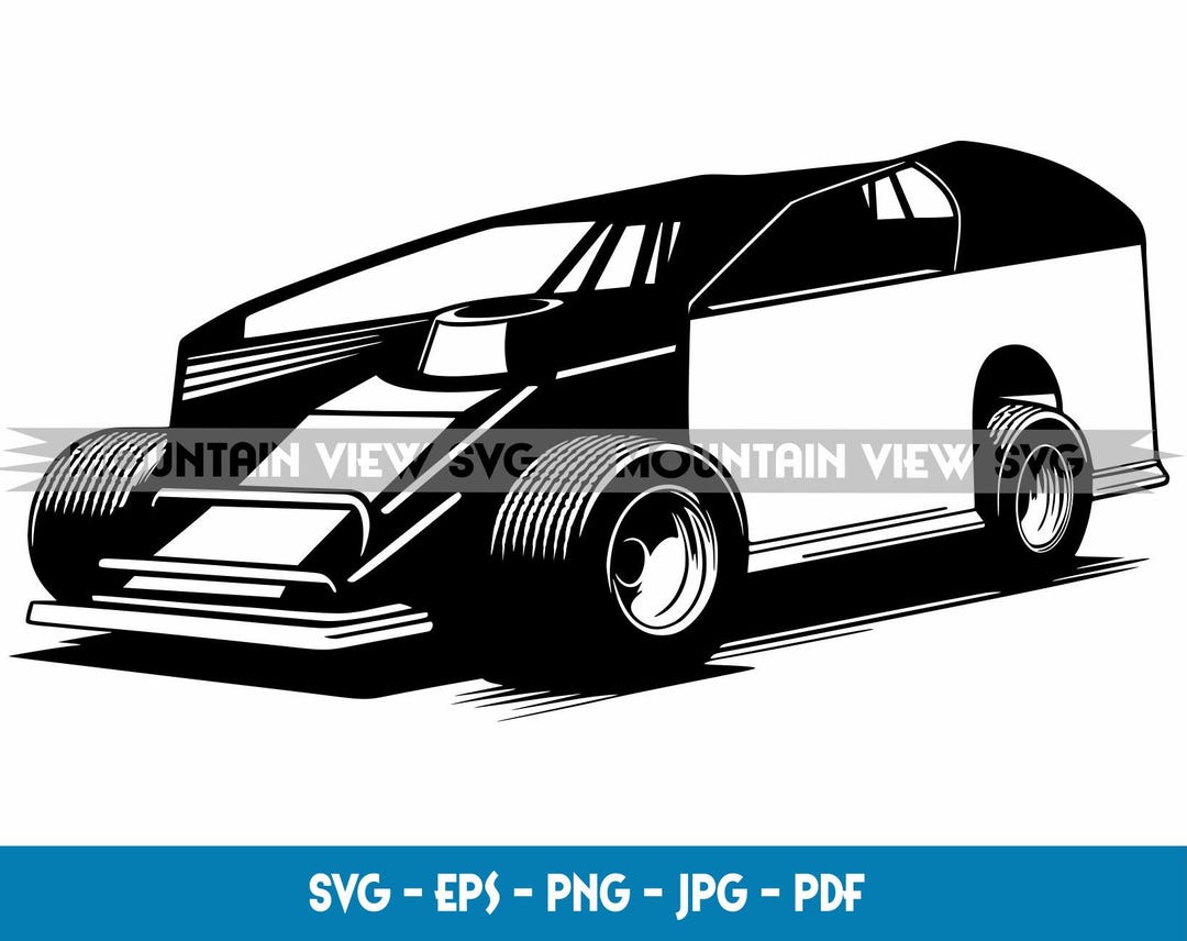 Dirt Modified Race Car SVG, Racing Cricut, Dirt Track Design ...