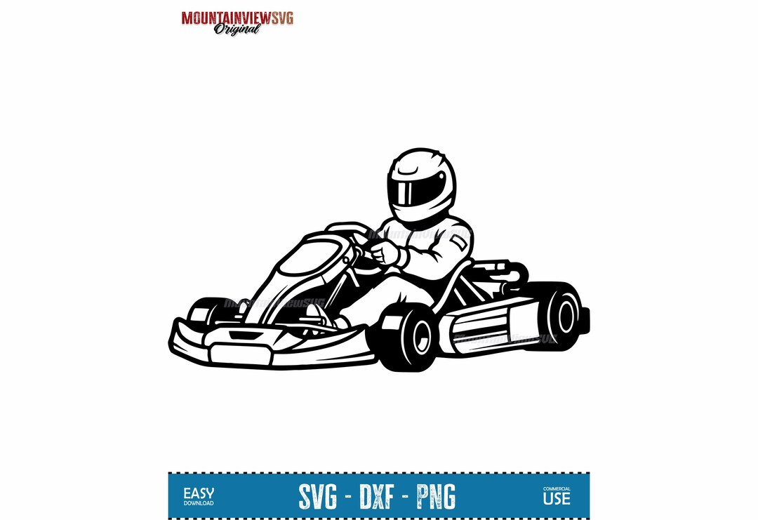 Go Kart Racer SVG PNG DXF - Racing Gokart Digital Download - Motorsport ...