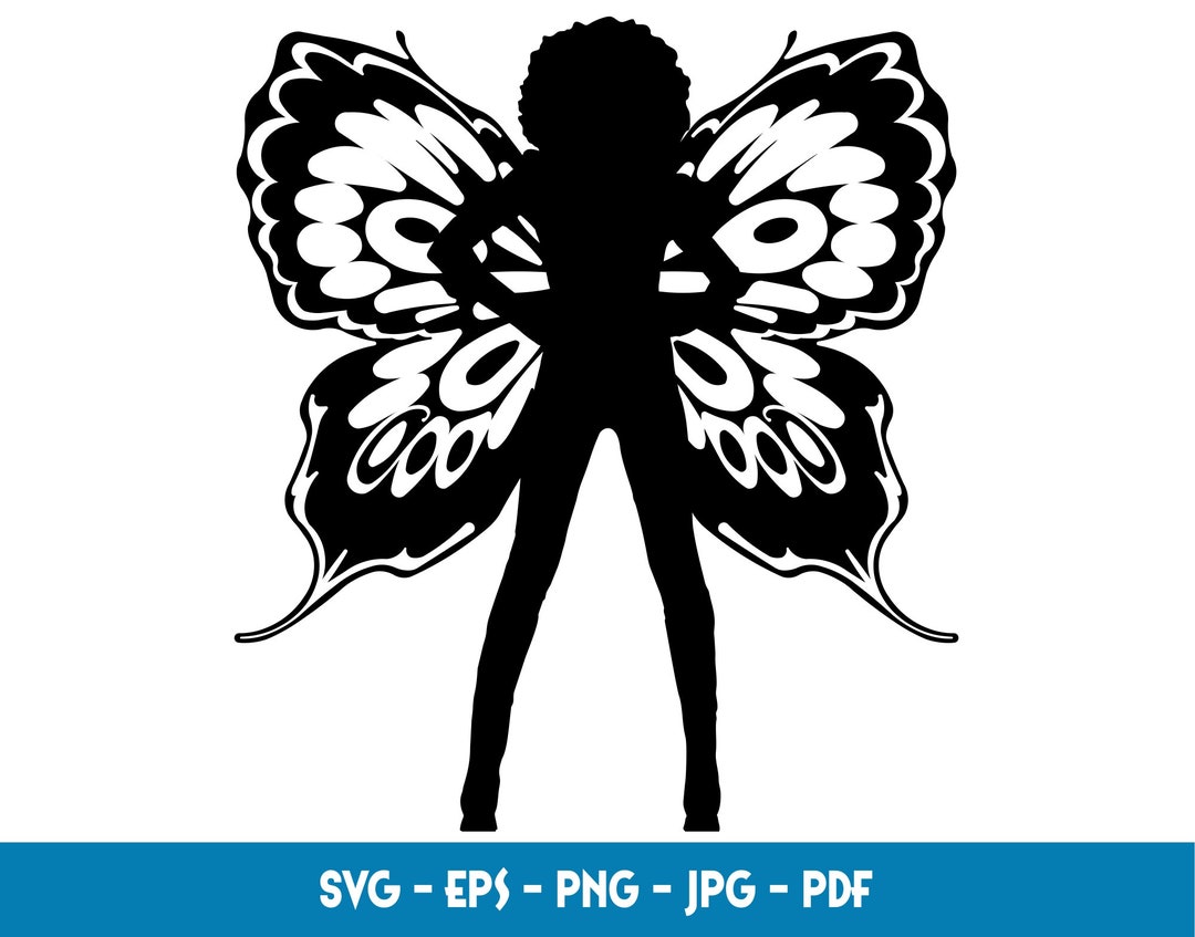 Woman With Butterfly Wings SVG File - Etsy