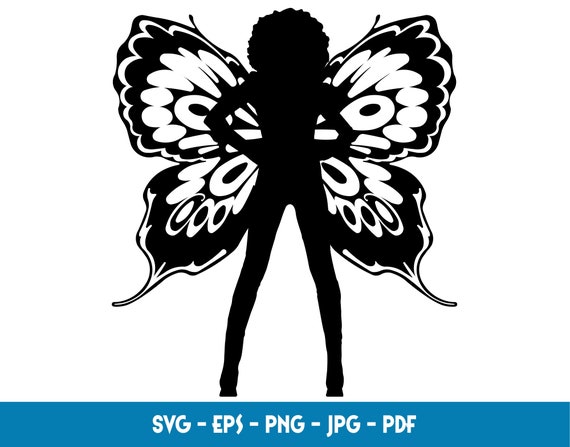 Woman With Butterfly Wings SVG File | Etsy