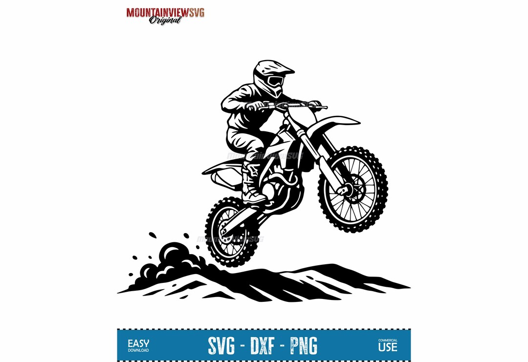 Motocross Rider SVG Png Dxf - Dirtbike Vector File Digital Download- MX ...