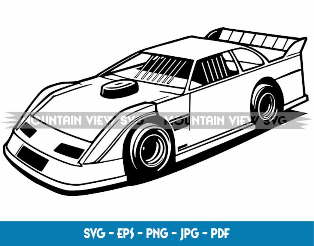 Late Model Race Car Digital File for Vinyl Cutting and Print Download ...
