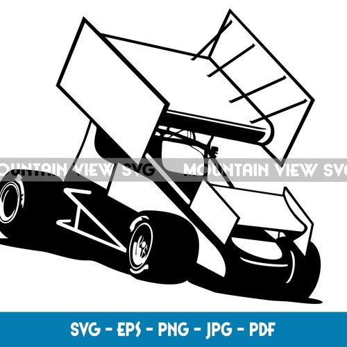 Sprint Race Car Digital File for Vinyl Cutting - Etsy
