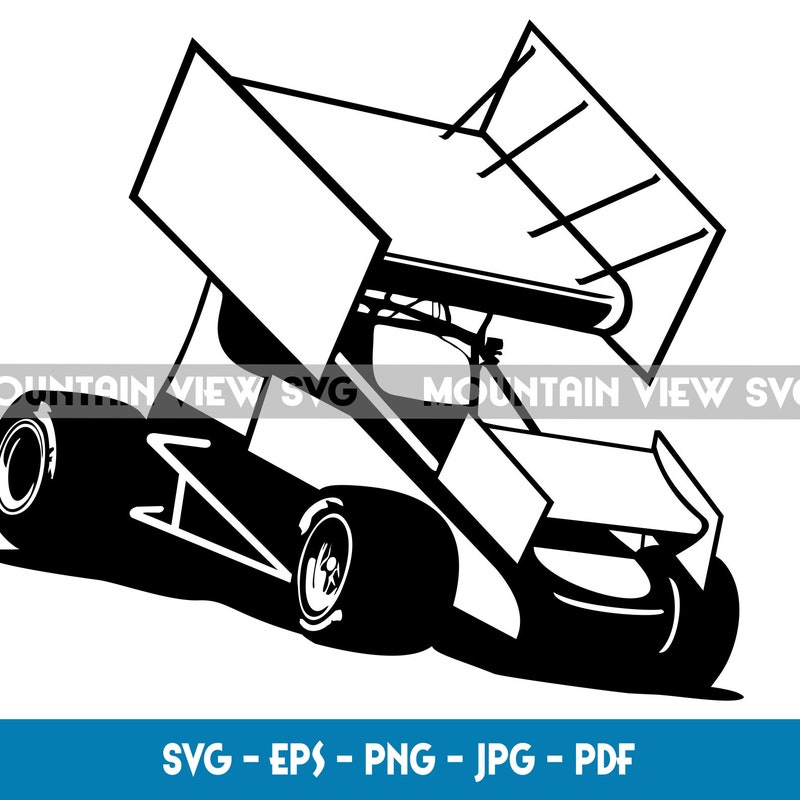 Sprint Car Clipart - Etsy