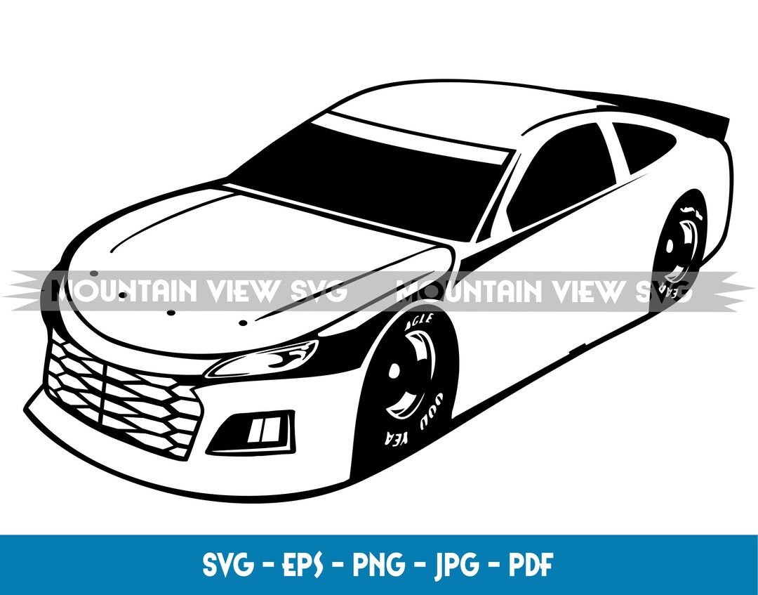 Stock Car Racing SVG File for Vinyl Cutting - Etsy