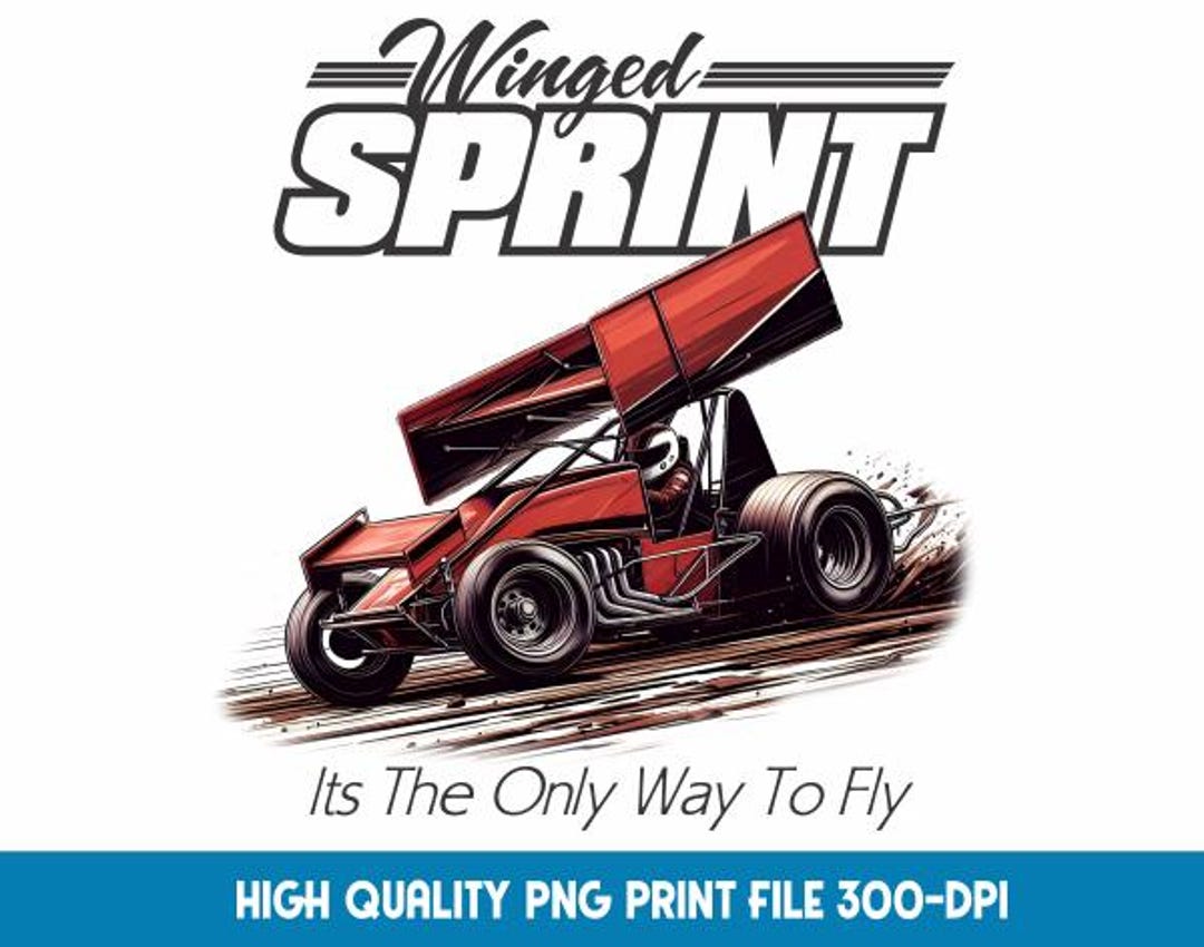 Winged Sprint Car PNG Print File, Download File, Printable PNG, Racing ...