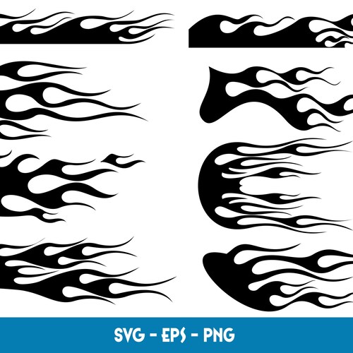 Racing Flames Bundle SVG for Vinyl Cutting - Etsy