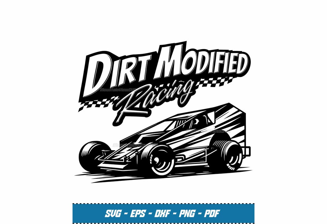 Dirt Modified Racing SVG Vector Vinyl Cutting Design, Retro Dirt ...