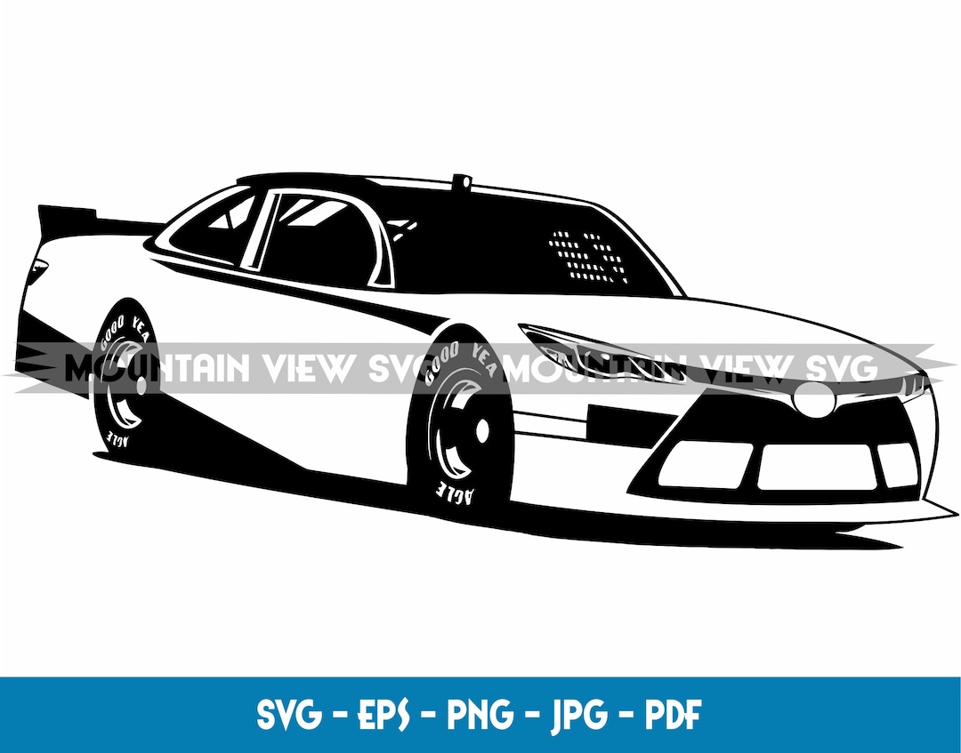 Stock Car Racing SVG File for Vinyl Cutting - Etsy