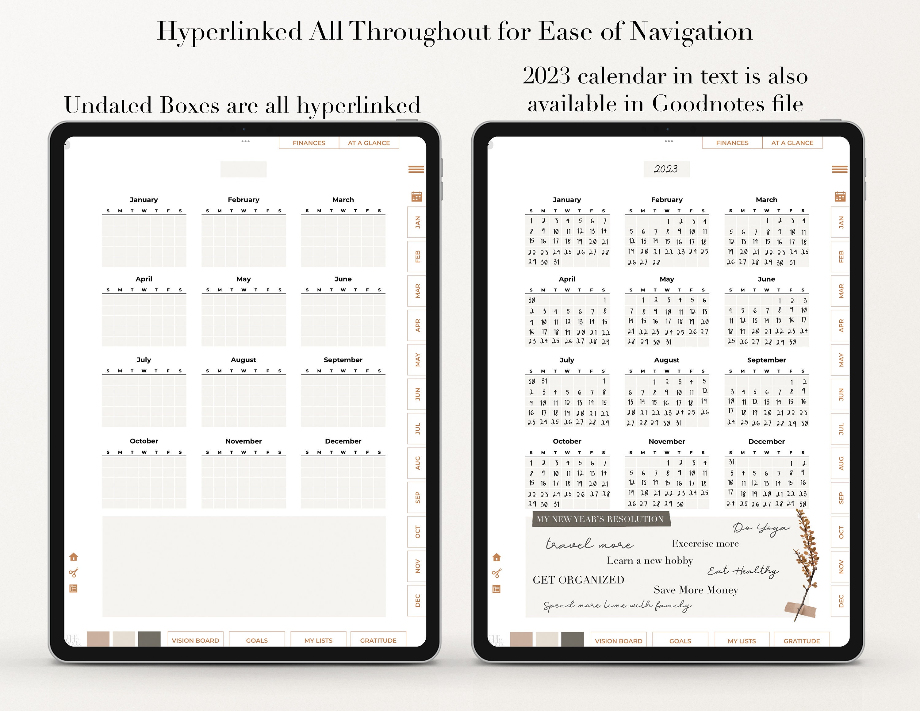 Undated Digital Life Planner Minimalist Modern Boho Cozy - Etsy