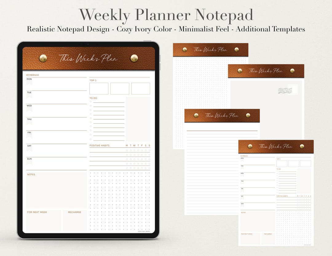 Weekly Planner - Digital Planner Insert - Goodnotes - Notability - Xodo ...