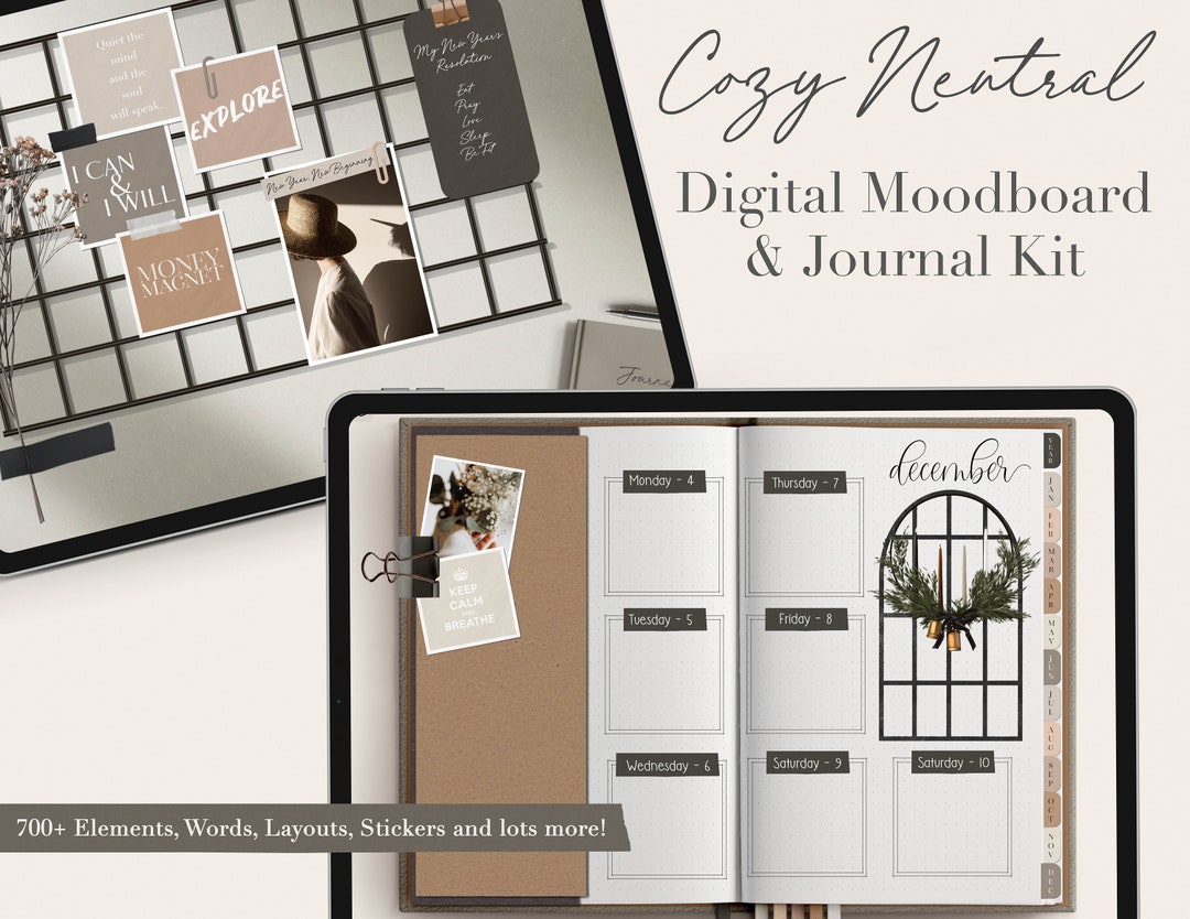 Digital Journal - Diary - Vision Board - Mood Board - Minimalist Cozy ...