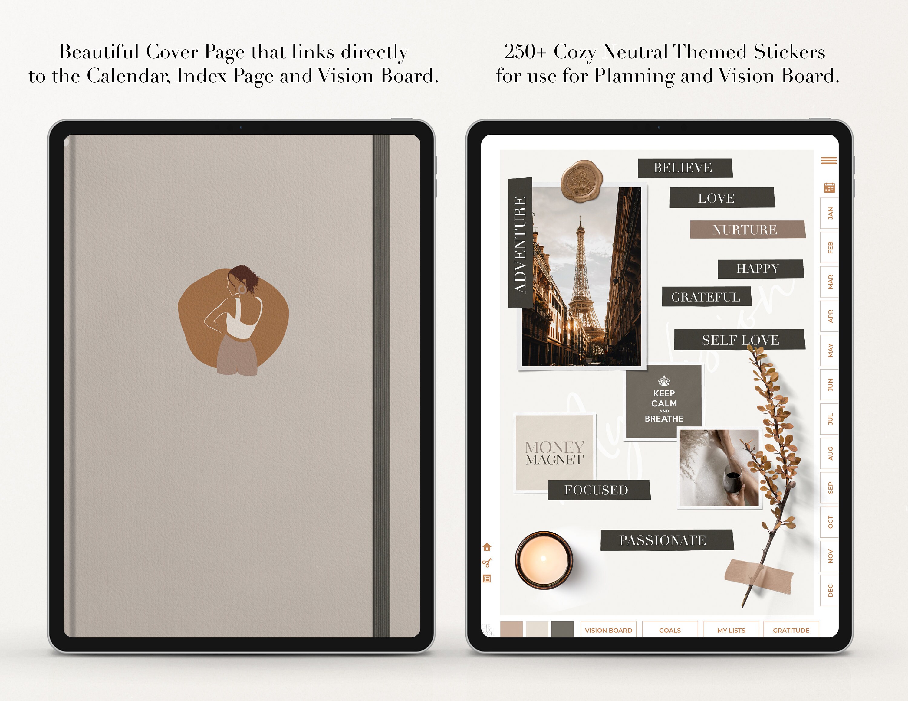 Undated Digital Life Planner Minimalist Modern Boho Cozy - Etsy