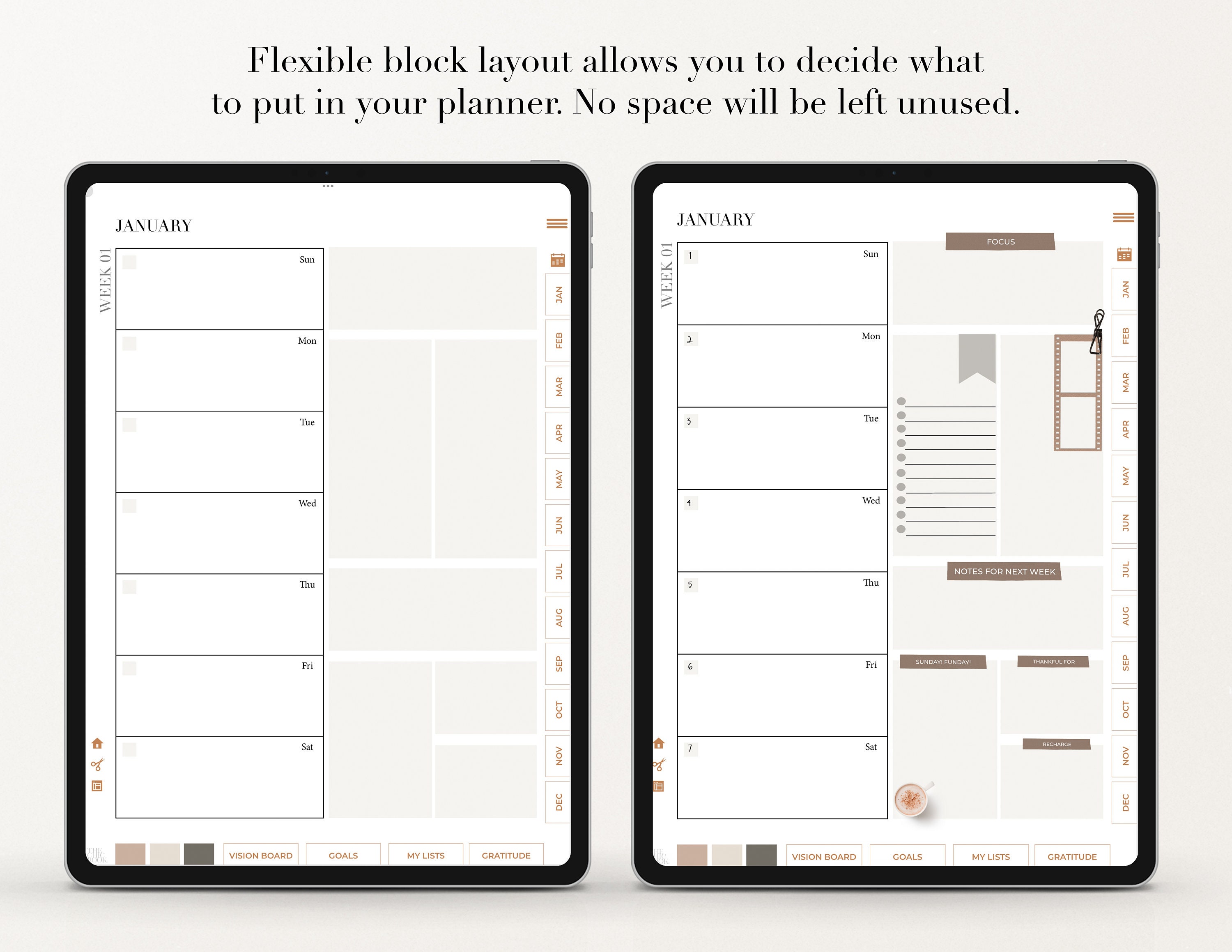 Undated Digital Life Planner Minimalist Modern Boho Cozy - Etsy