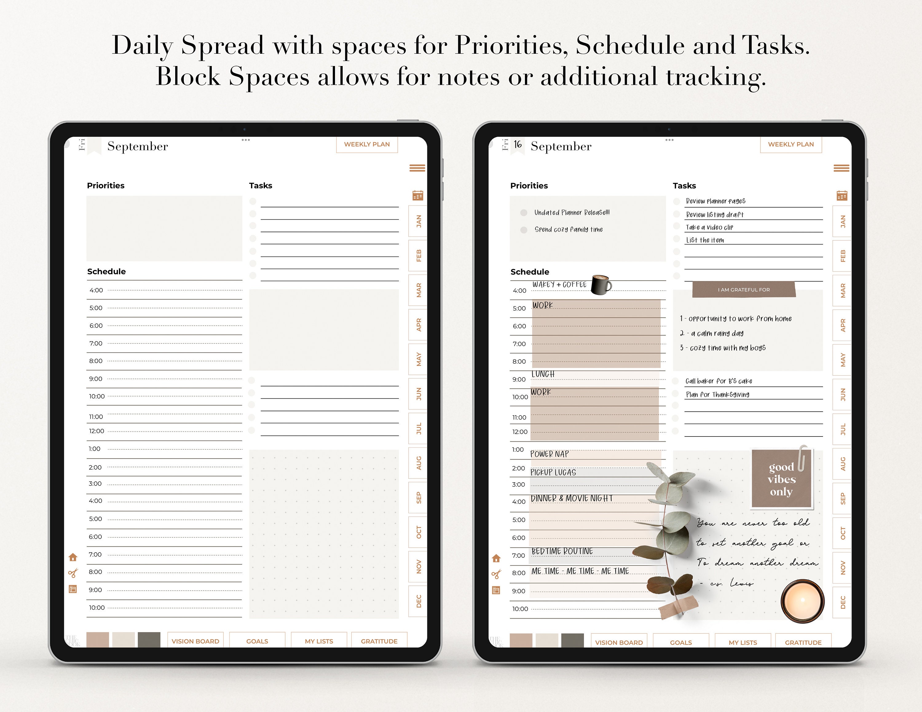 Undated Digital Life Planner Minimalist Modern Boho Cozy - Etsy