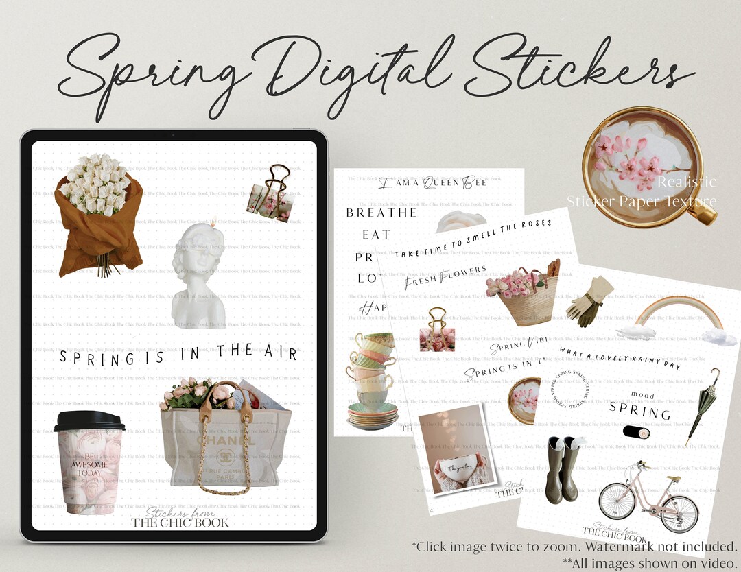 Spring Digital Planner Stickers - Girl Planner Stickers - Goodnotes ...