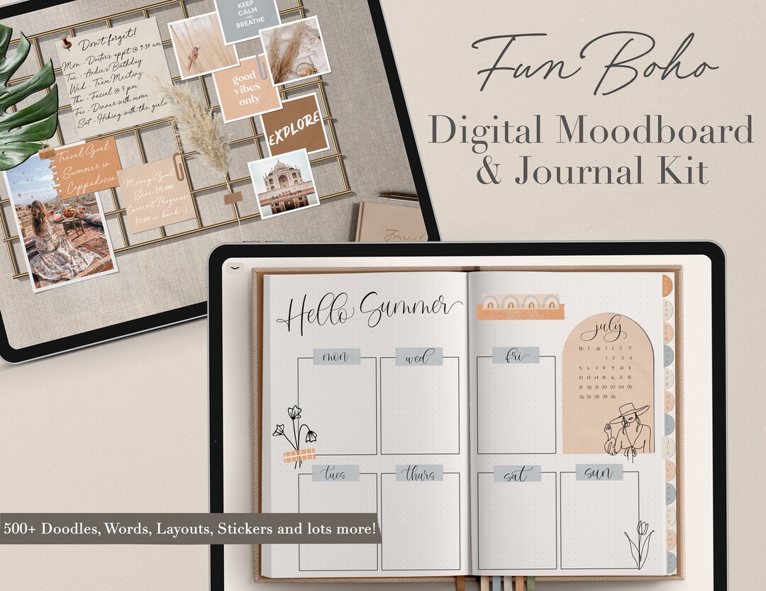 Digital Journal - Diary - Vision Board - Mood Board - Hyperlinked ...