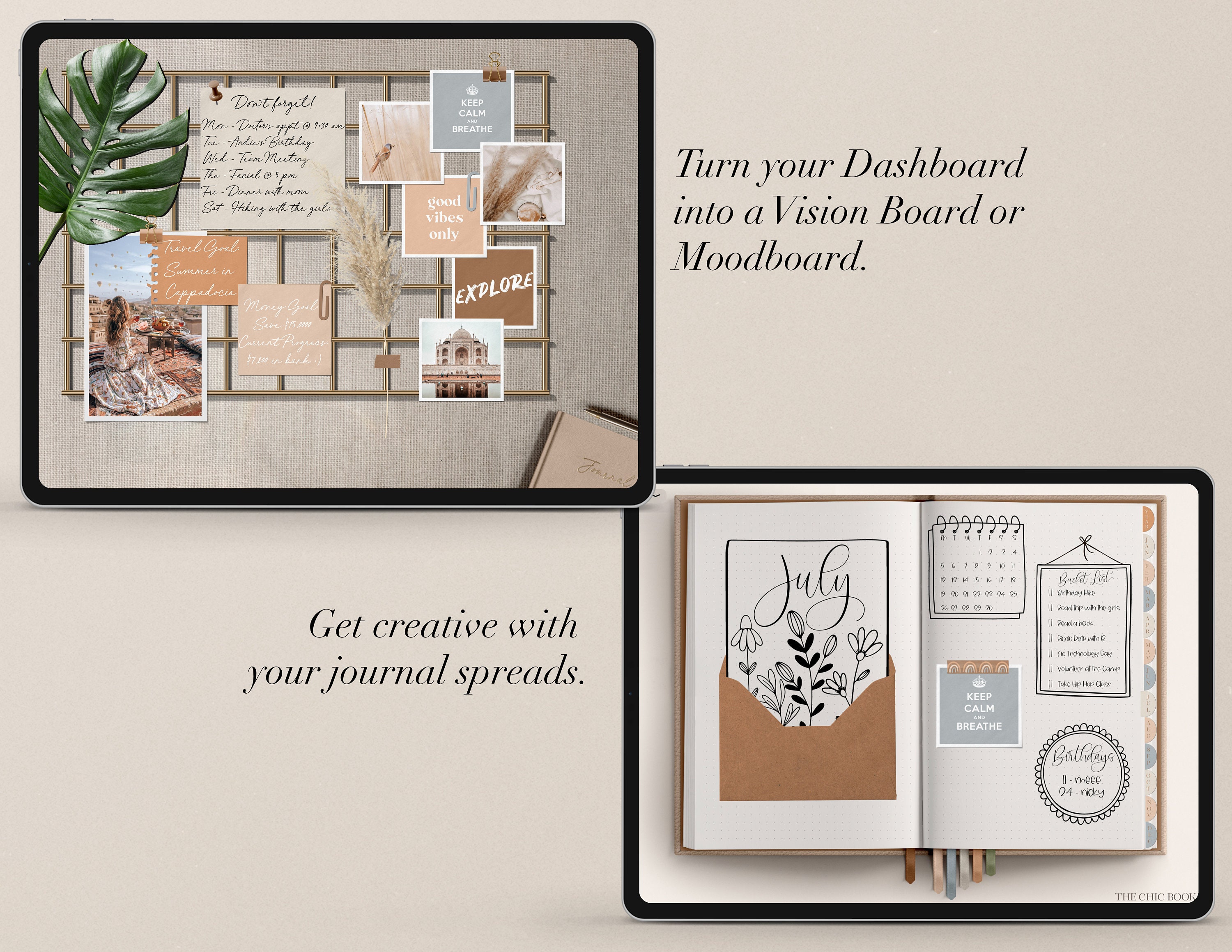 Digital Journal - Diary - Vision Board - Mood Board - Hyperlinked ...