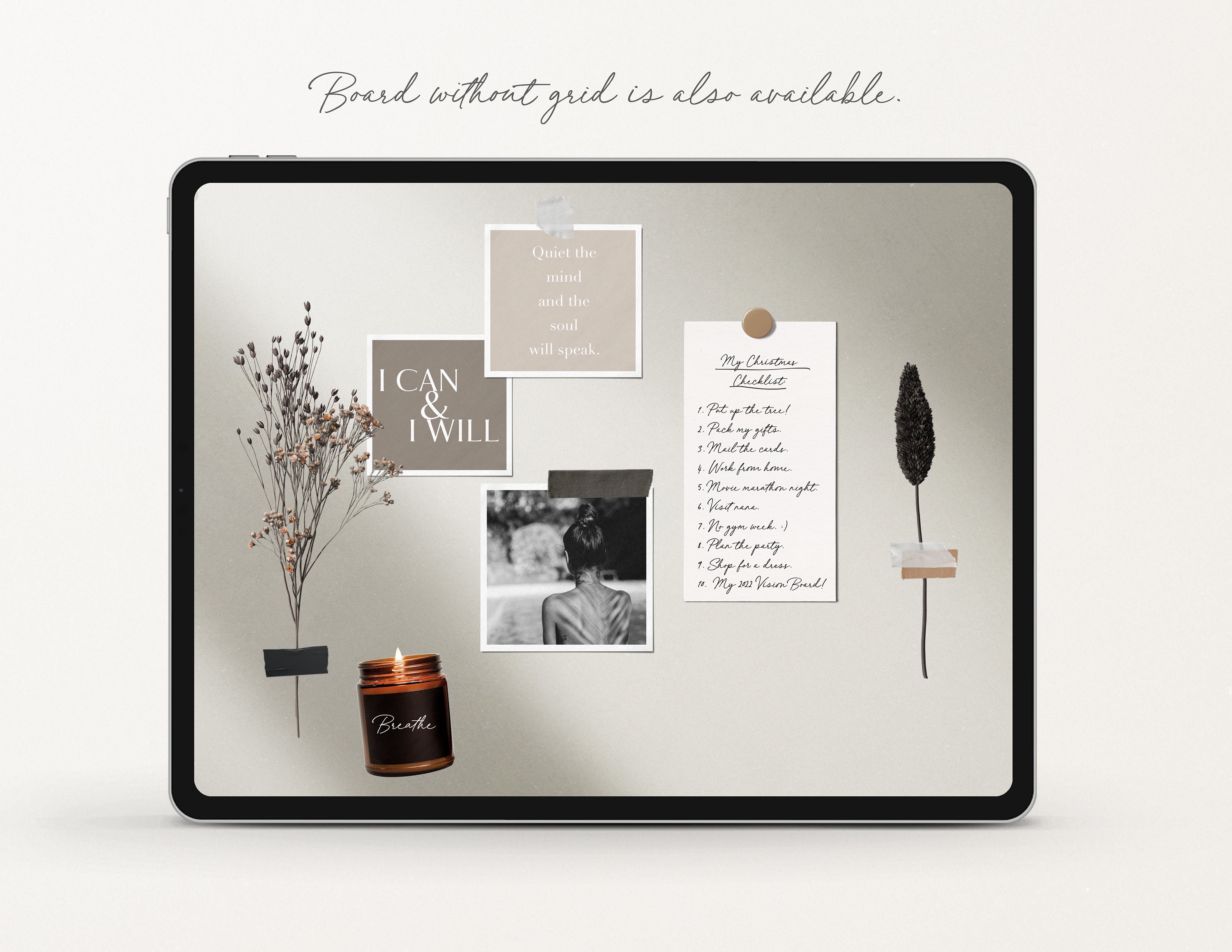 Digital Vision Board - Mood Board Elements - Minimalist Cozy Neutral ...