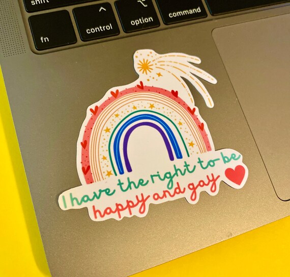 Happy & Gay Vinyl Sticker Humankindzone PERFECT for | Etsy