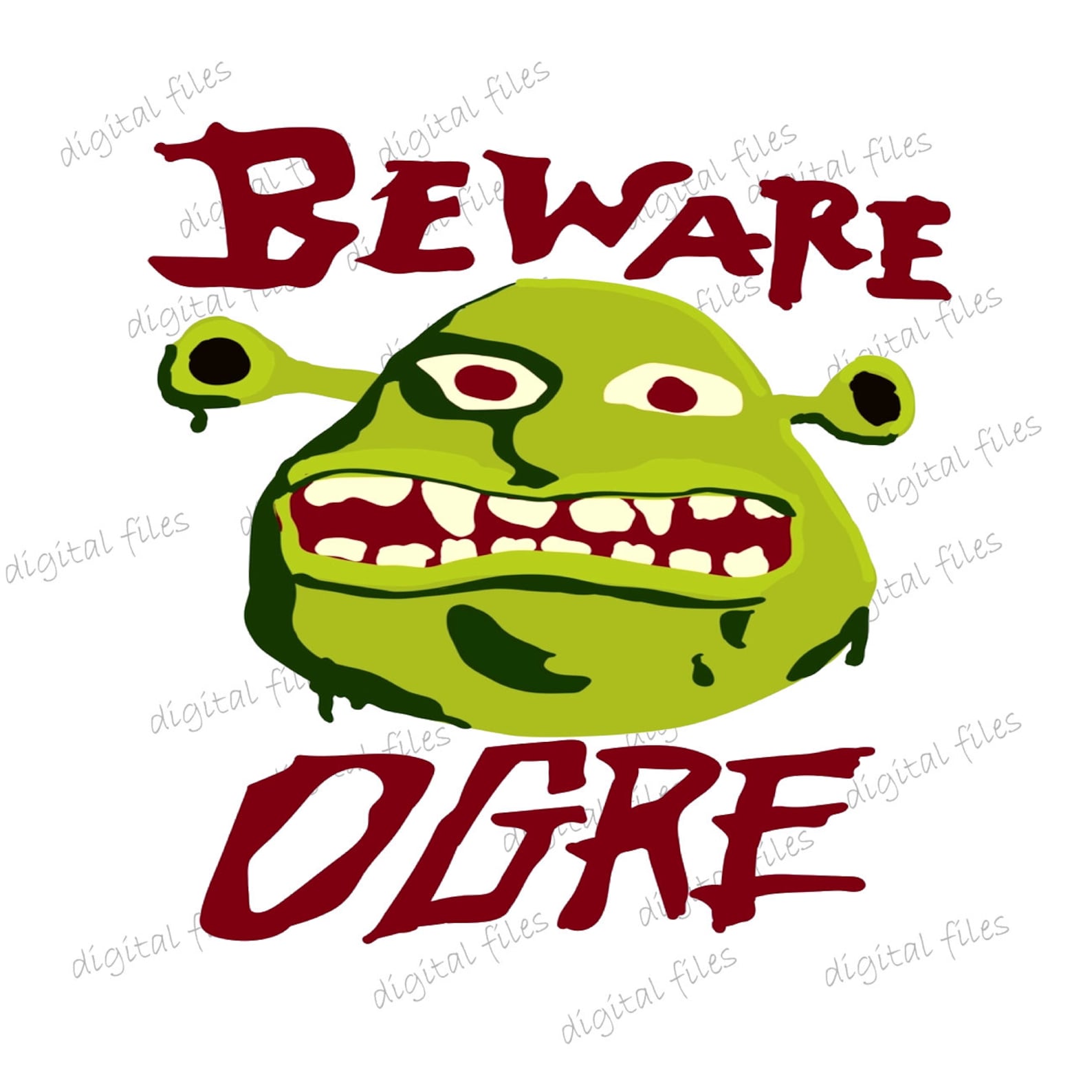 Beware Ogre Shrek ai vector jpg jeans jpeg download for | Etsy