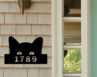Metal Cat Address Sign - Etsy