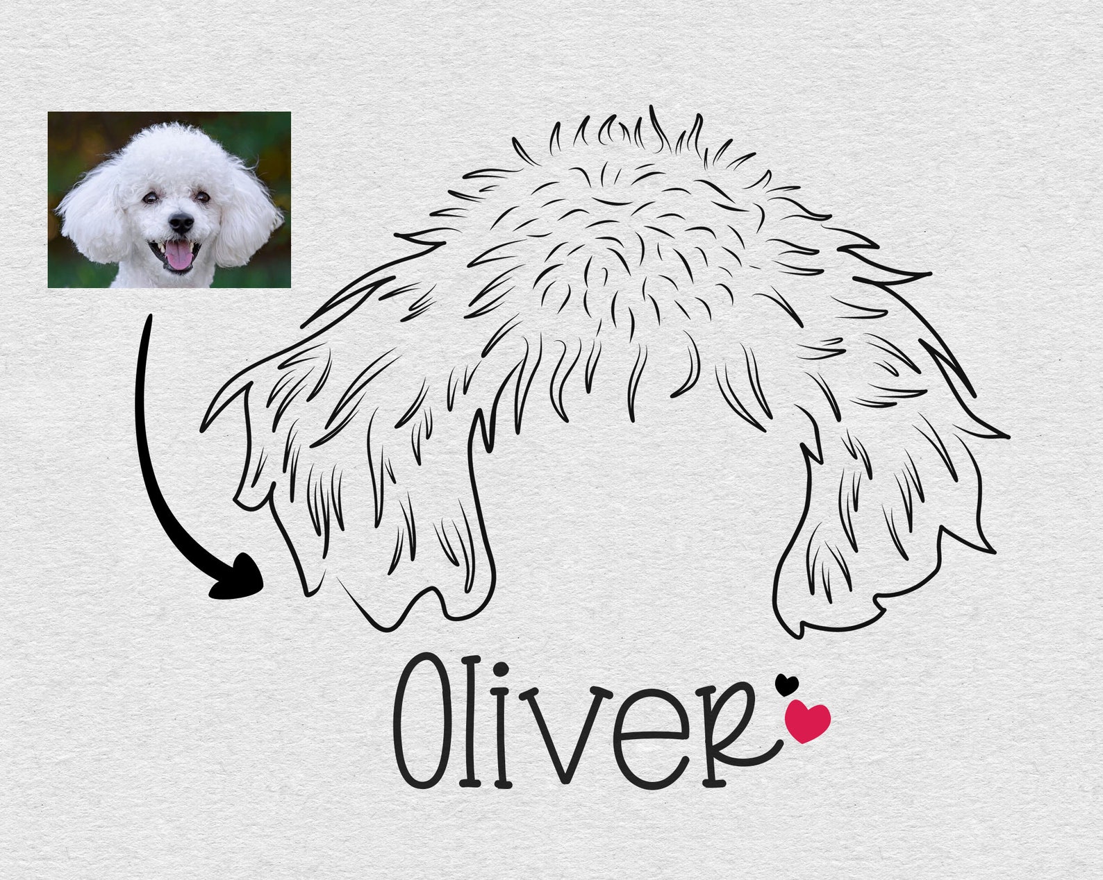 Custom Pet Ear Outline Drawing Dog Ear Drawing Pet Ear - Etsy