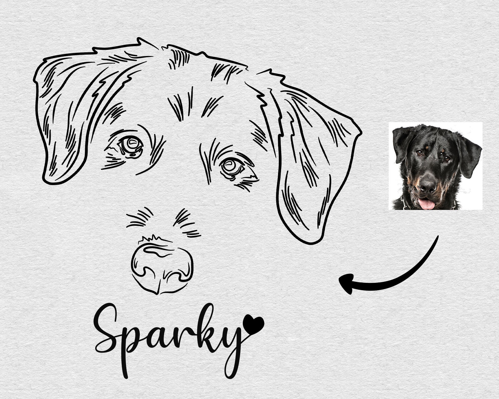 Custom Pet Ear Outline Drawing Dog Ear Drawing Pet Ear - Etsy