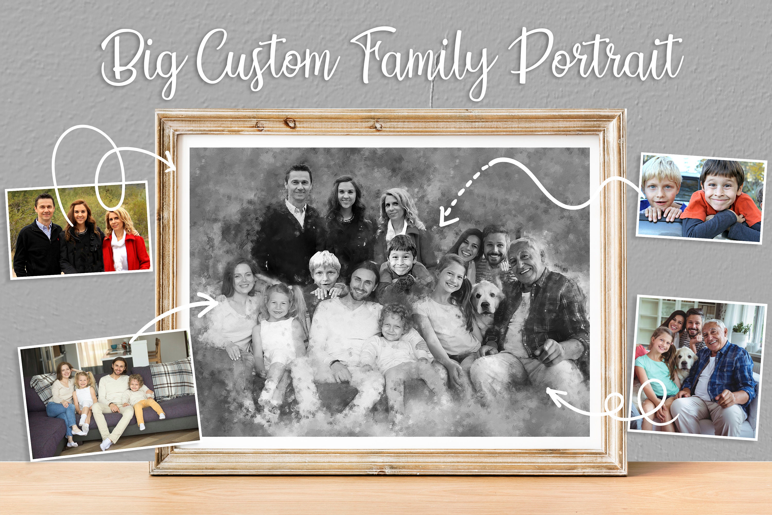 Custom Family Portrait Painting Family Portrait Portrait | Etsy