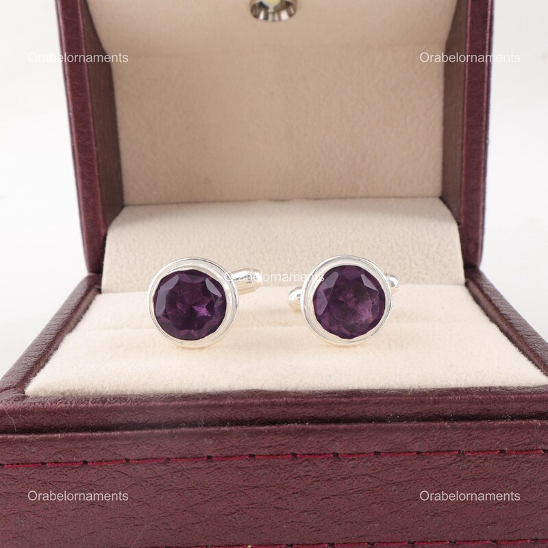 Amethyst Cufflinks - Etsy