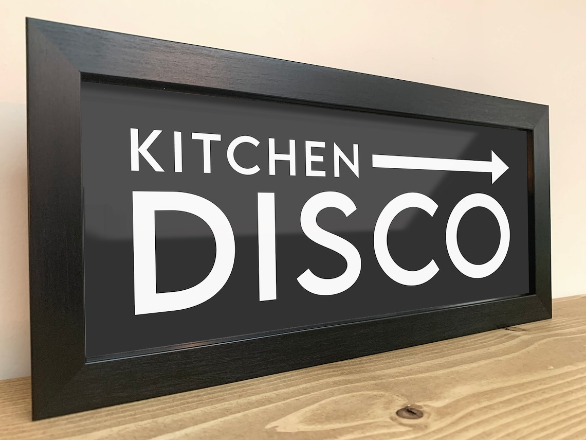 KITCHEN DISCO Sign Framed Print Kitchen Word Art - Etsy