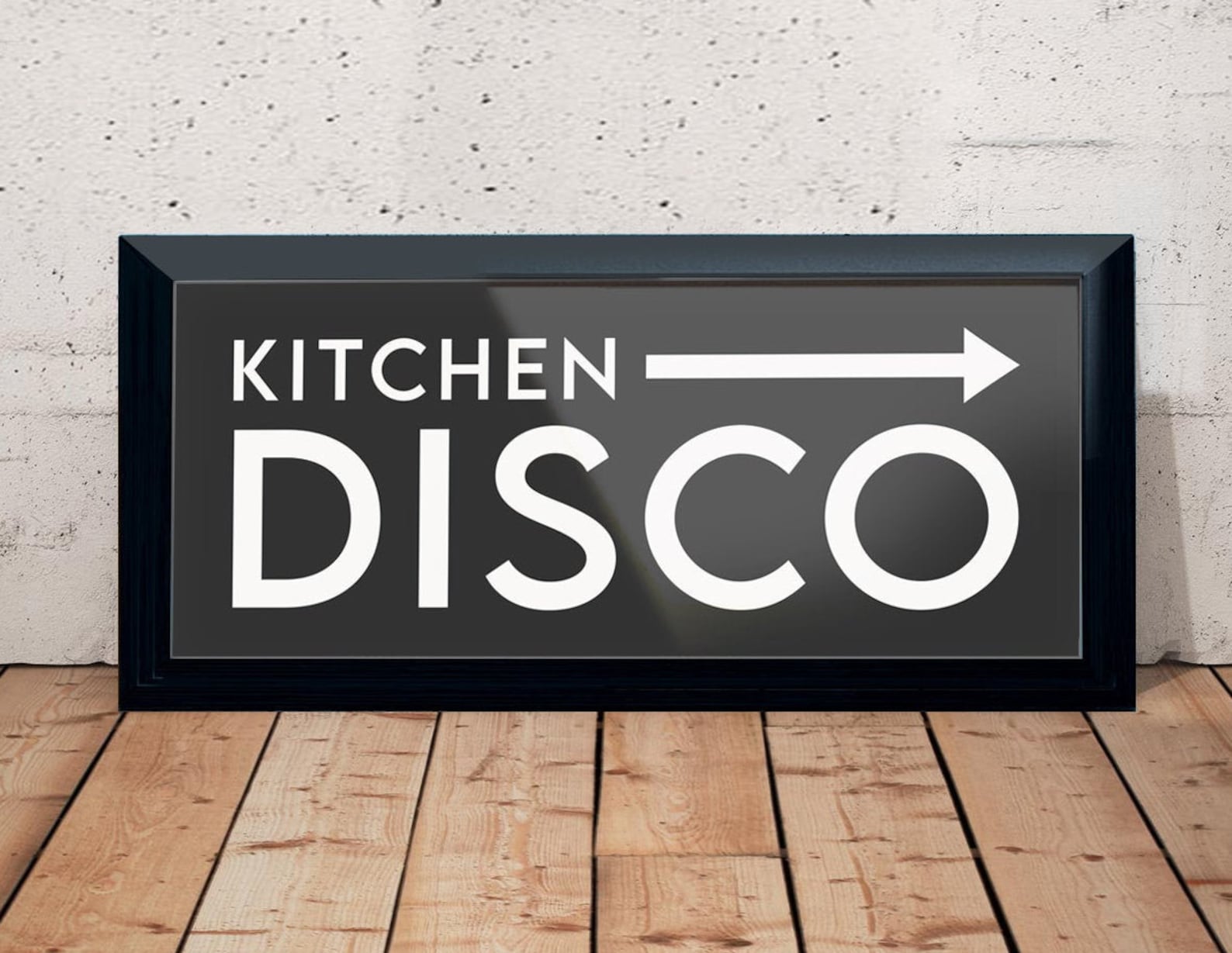 KITCHEN DISCO print & frame sign quote kitchen entry | Etsy