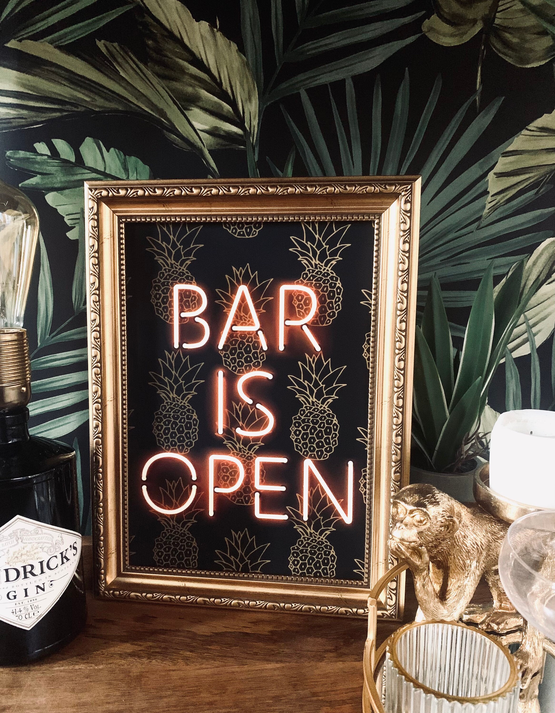 BAR IS OPEN Neon Effect Urban Art Print Bar Prints Bar - Etsy UK