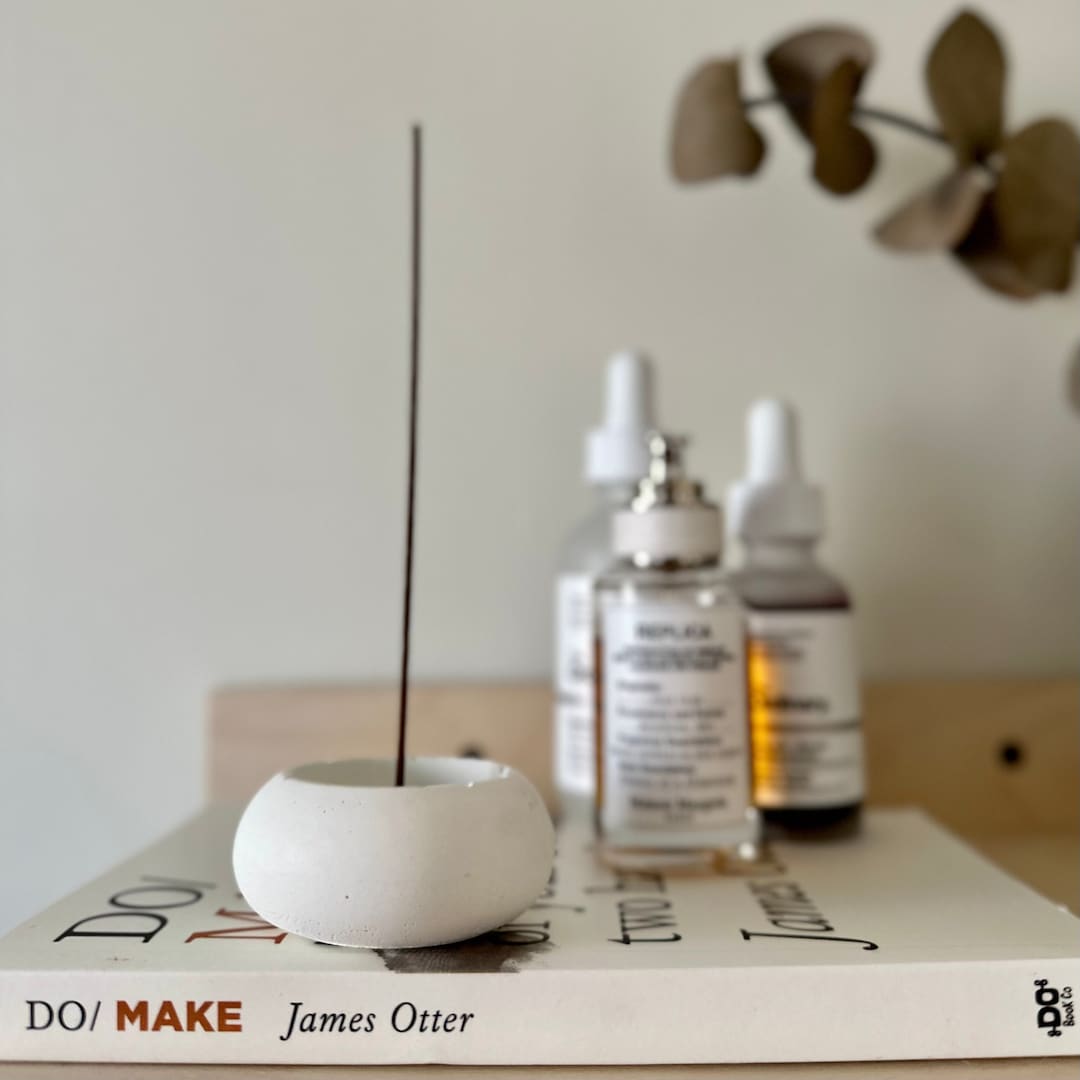 Concrete Incense Holder | Modern Incense Burner | Incense Round Stone ...