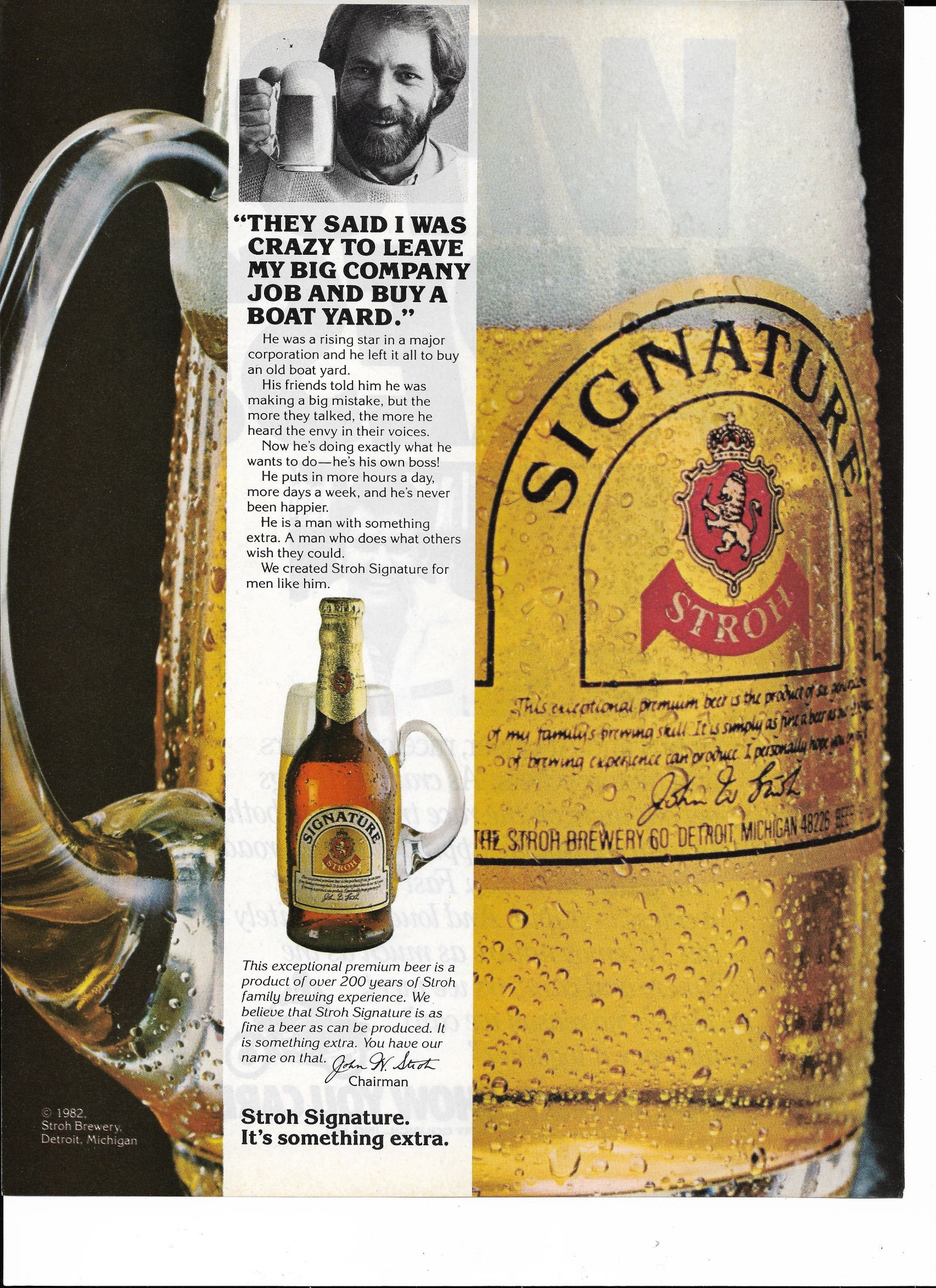 Vintage Stroh Signature Beer Ad - Etsy