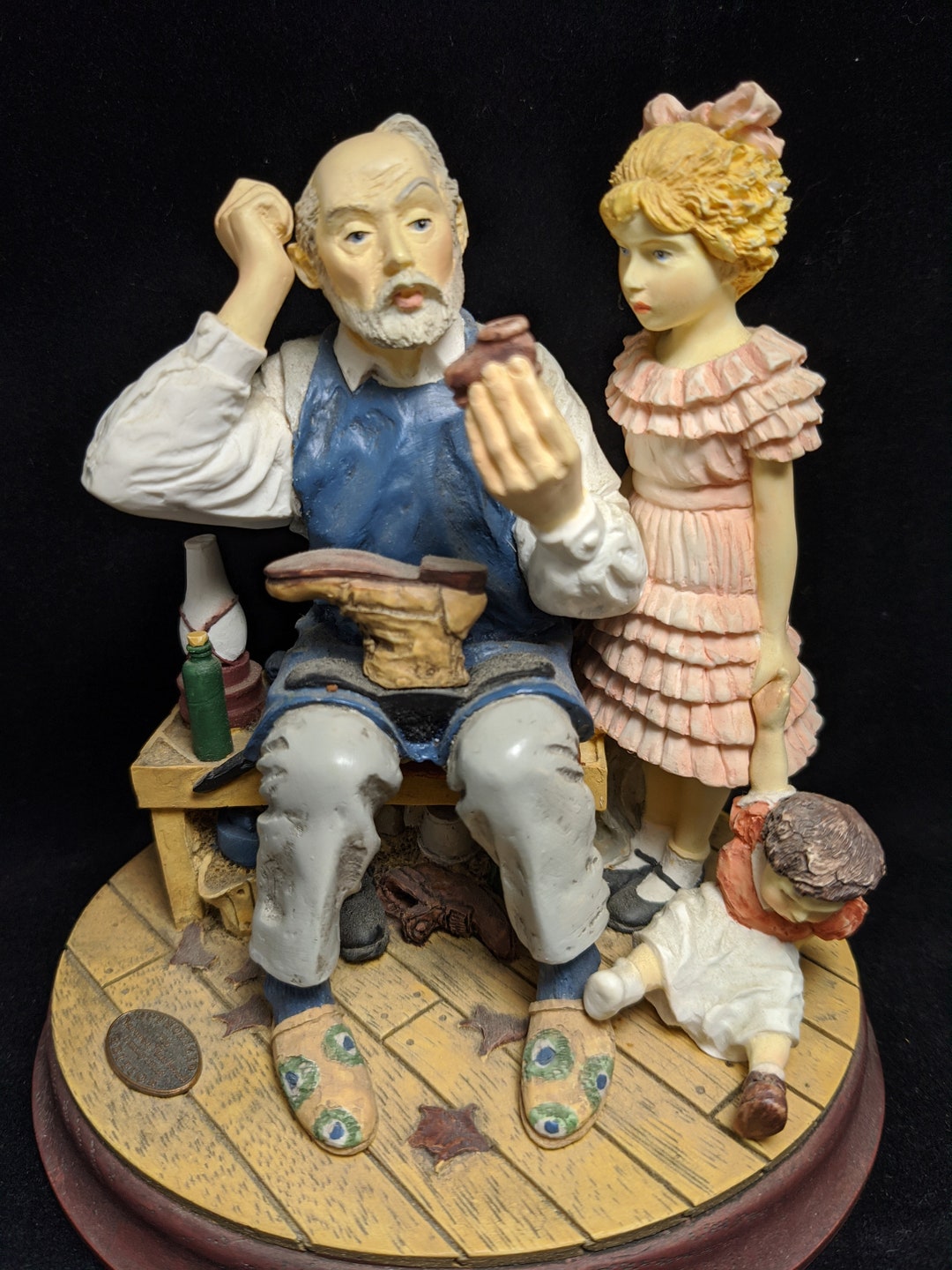 Vintage Rhodes Norman Rockwell Figurine "grandpa's Expert Advice'" - Etsy