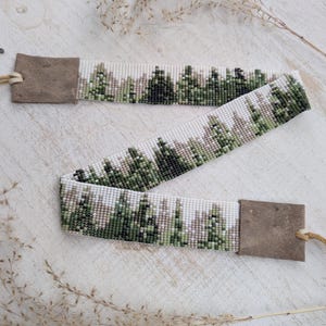 Beaded Hat Band/pine Tree Forest/nature/pnw/boho/leather/western ...
